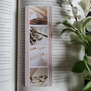 Aesthetic Books and Flowers Printable Bookmarks - Spring Bookmarks ...