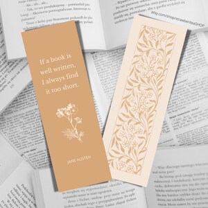 Jane Austen Yellow Printable Bookmarks Pride & Prejudice Quote, Romance ...