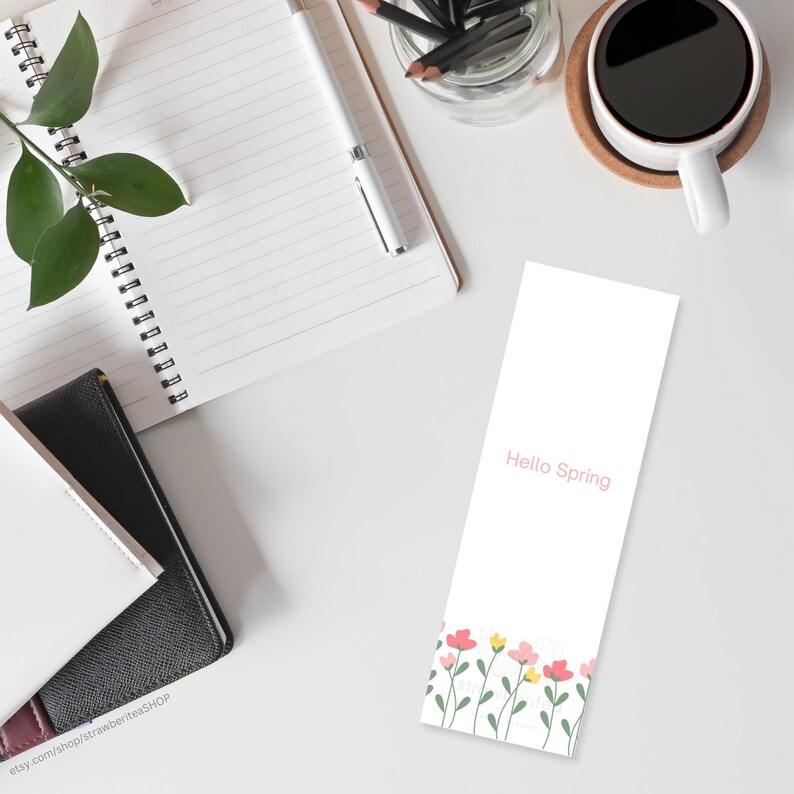 Hello Spring Printable Bookmarks SET OF 3 - Bookish DIY Reader Gift ...