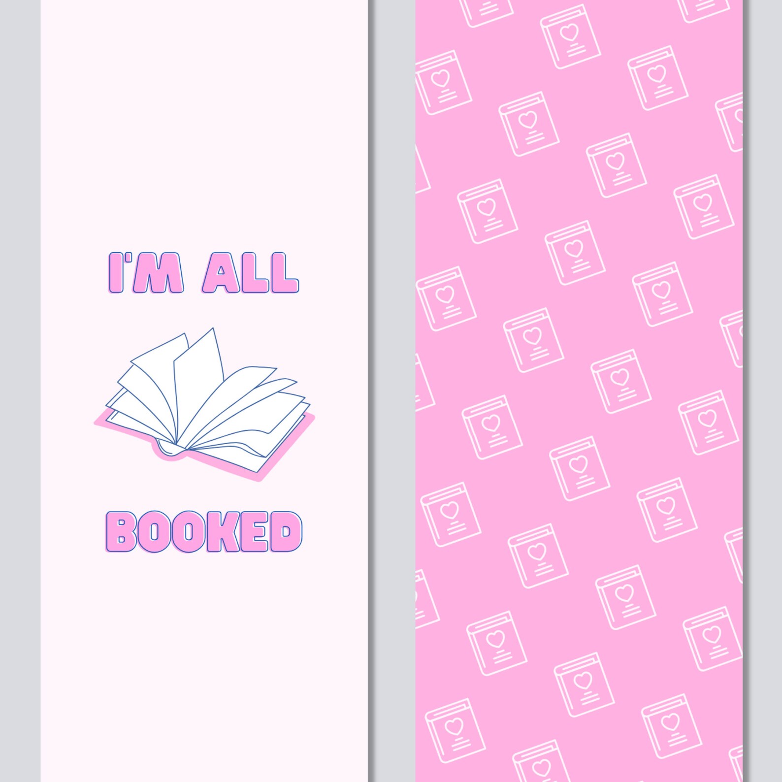 I'm All Booked Pink Printable Bookmarks - Bookish Gifts, Gifts for ...