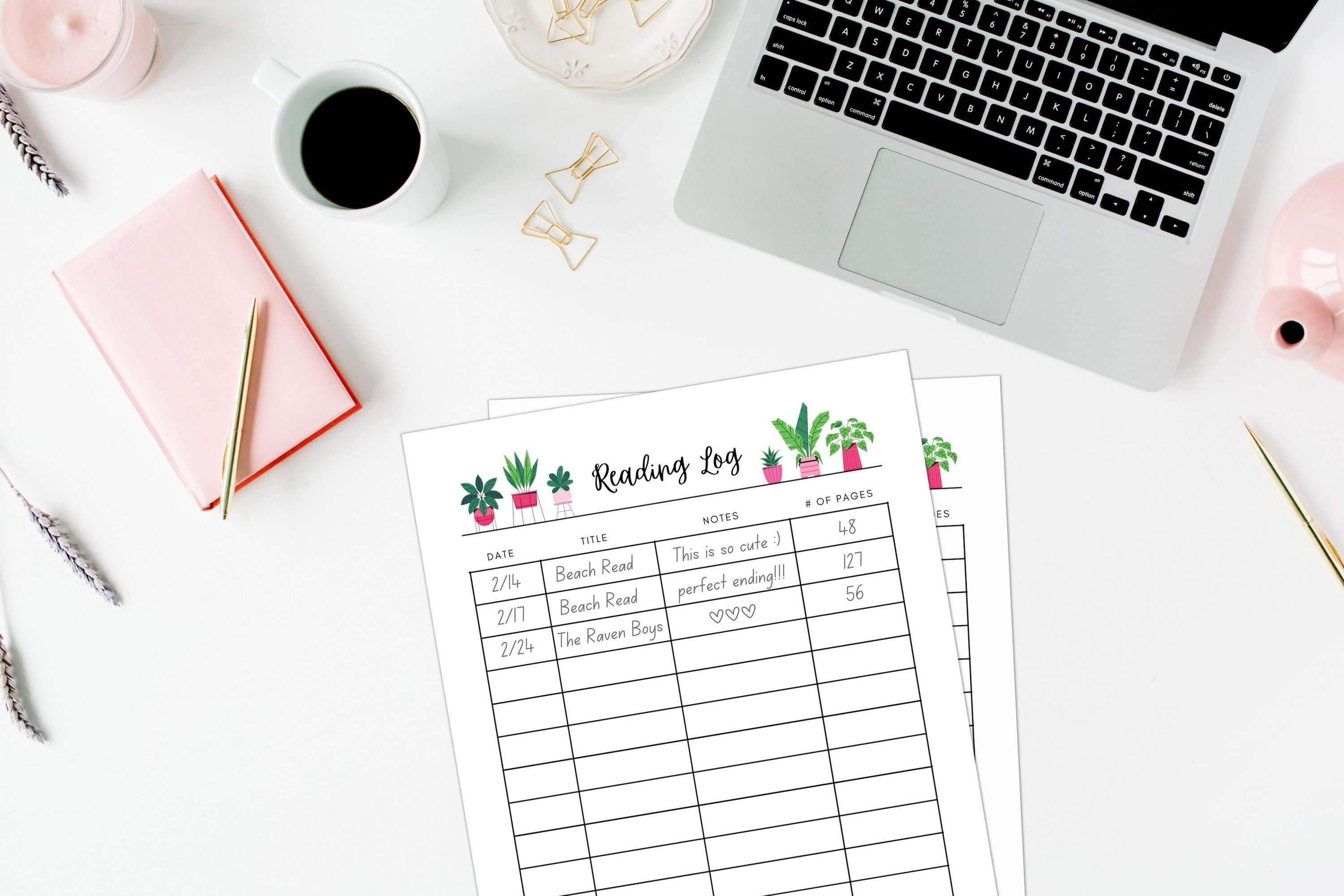 Printable Reading Log for Plant Lovers - Minimal Planner Printable ...