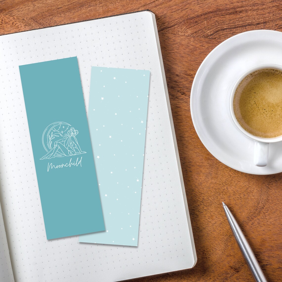 Moonchild Blue Printable Bookmarks - Moon and Stars Bookmark ...
