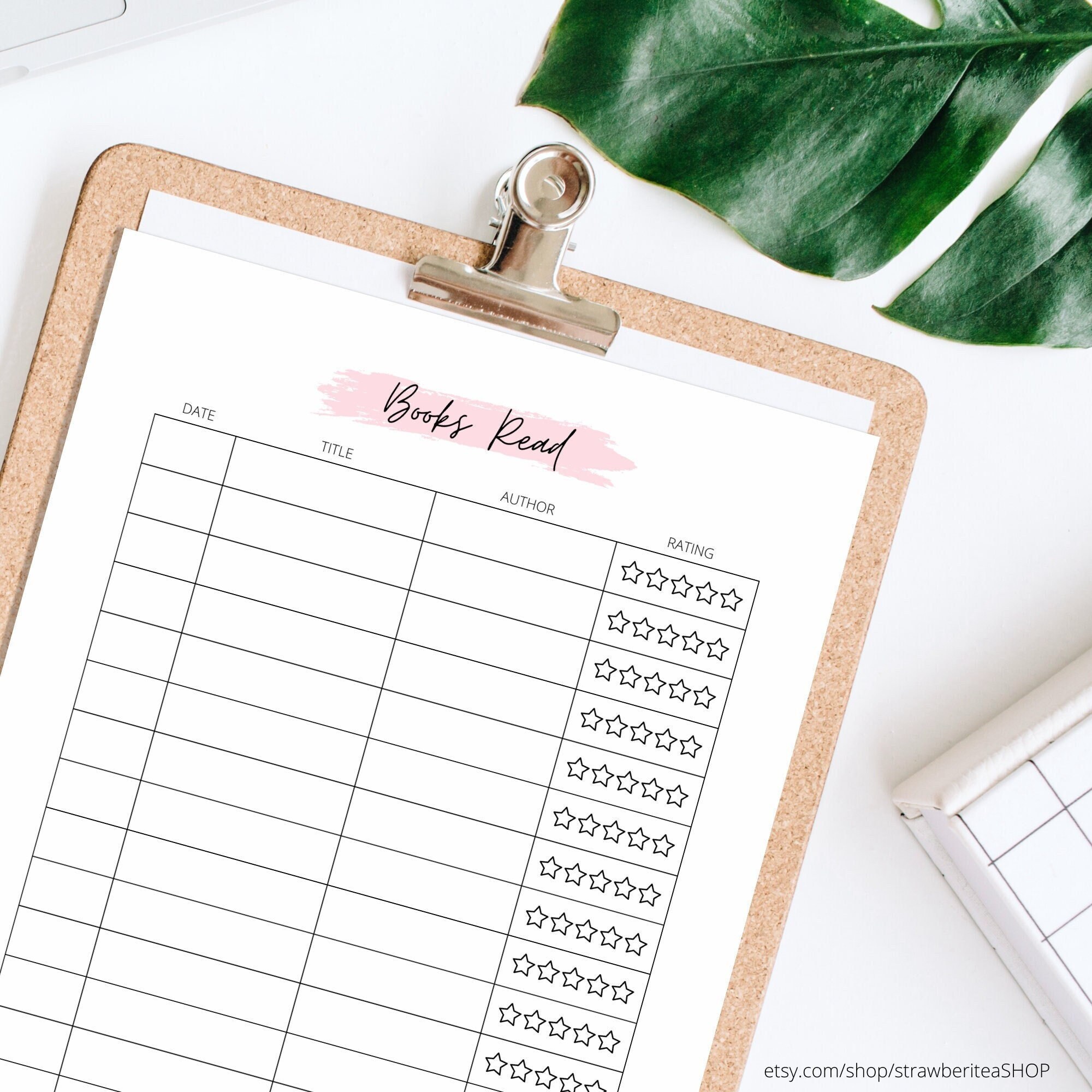 3-pack Pink Printable Reading Tracker Pages reading Log, Books to Read ...