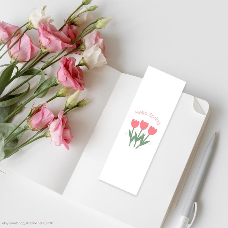 Hello Spring Printable Bookmarks SET OF 3 - Bookish DIY Reader Gift ...