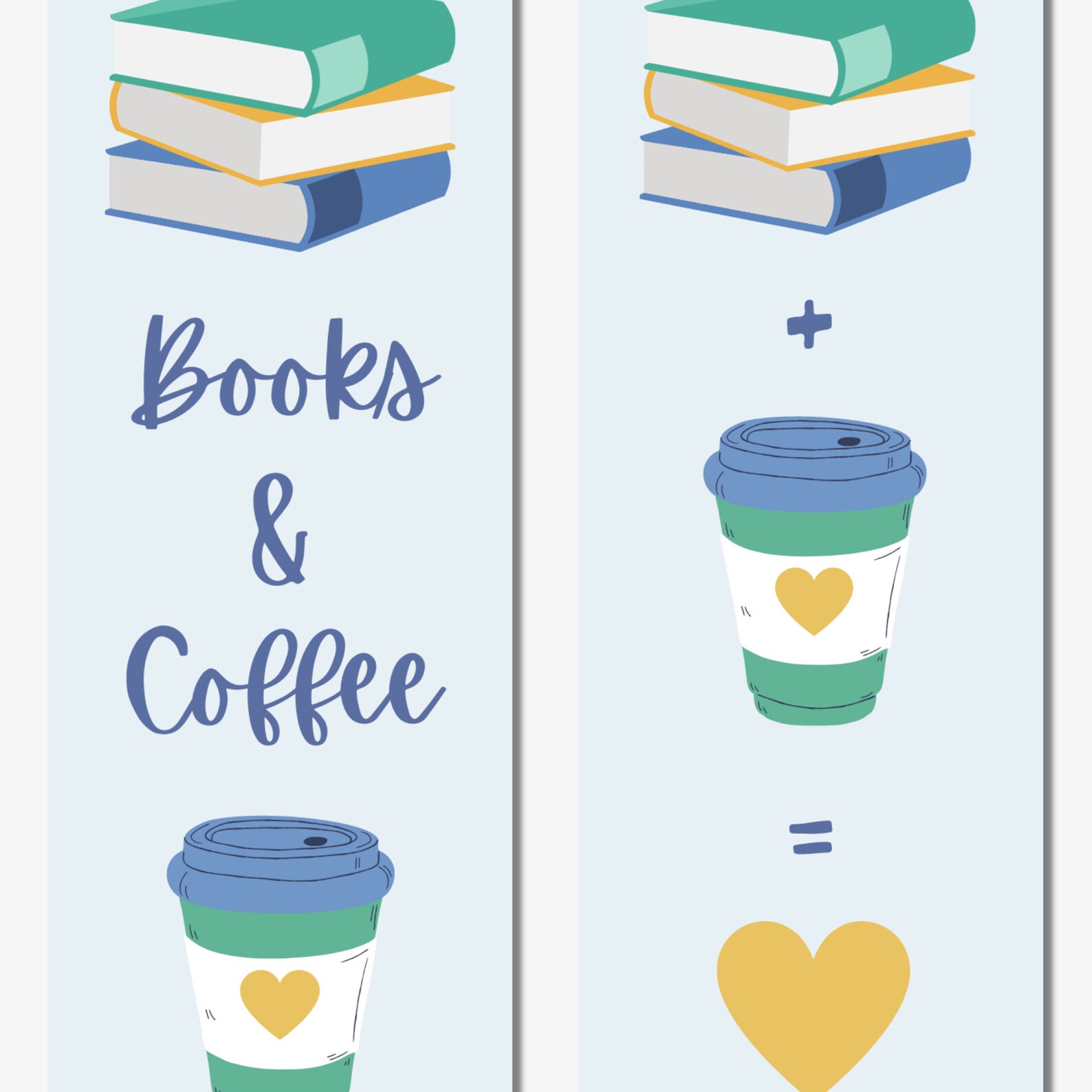 Books and Coffee Printable Bookmarks (gifts for Readers, Bookish Gifts ...