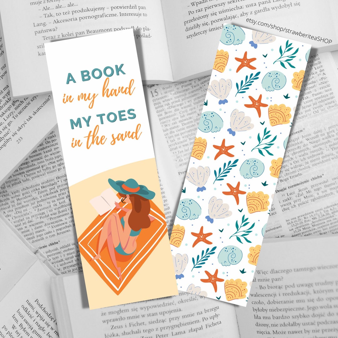 Beach Read Printable Bookmarks Romance Bookmark, Minimal Illustration ...