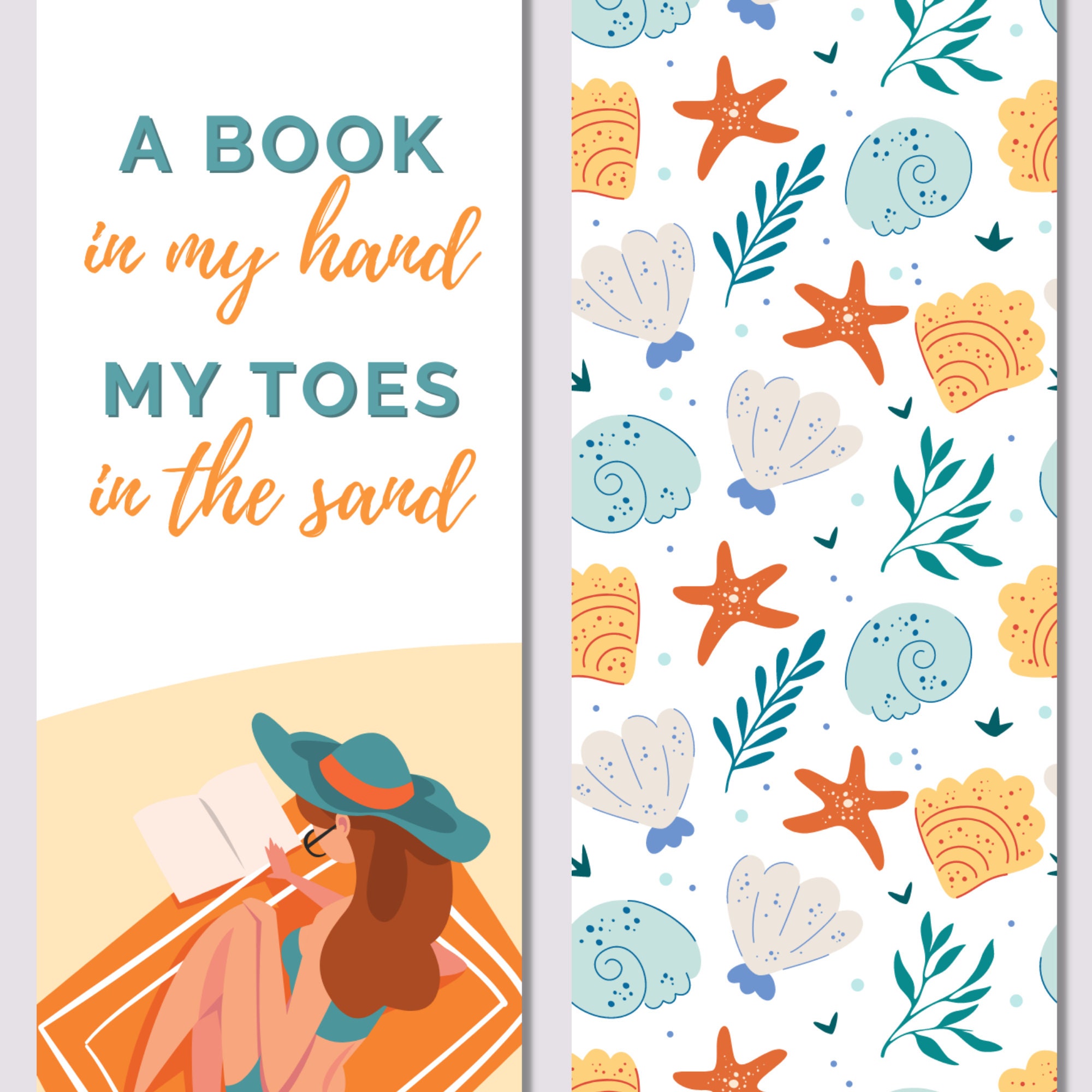 Beach Read Printable Bookmarks - Romance Bookmark, Minimal Illustration ...