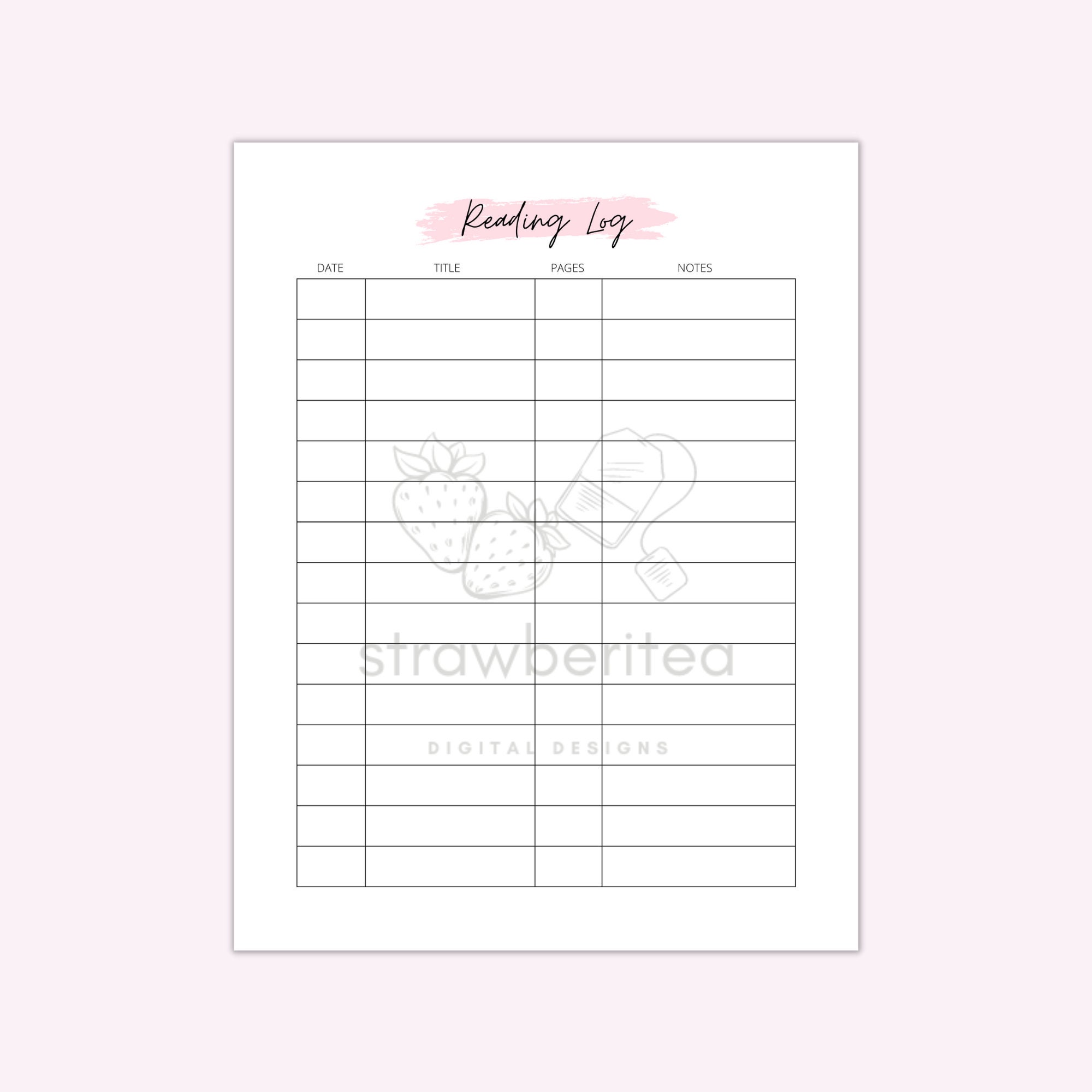 3-pack Pink Printable Reading Tracker Pages reading Log, Books to Read ...