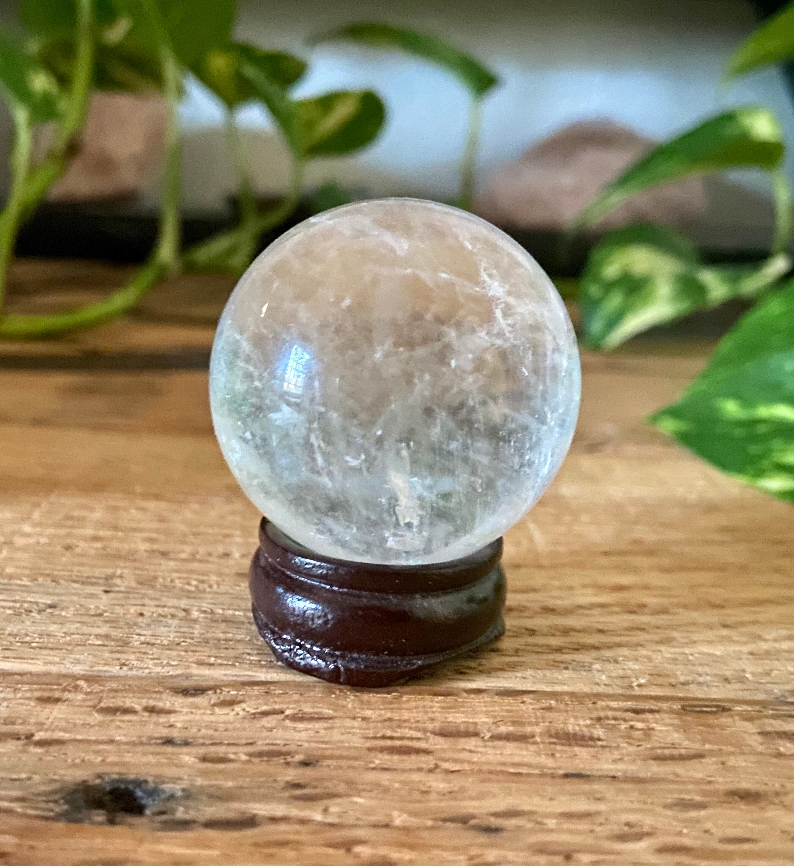 Clear Quartz Crystal Ball with Stand Energy Balancing Sphere | Etsy