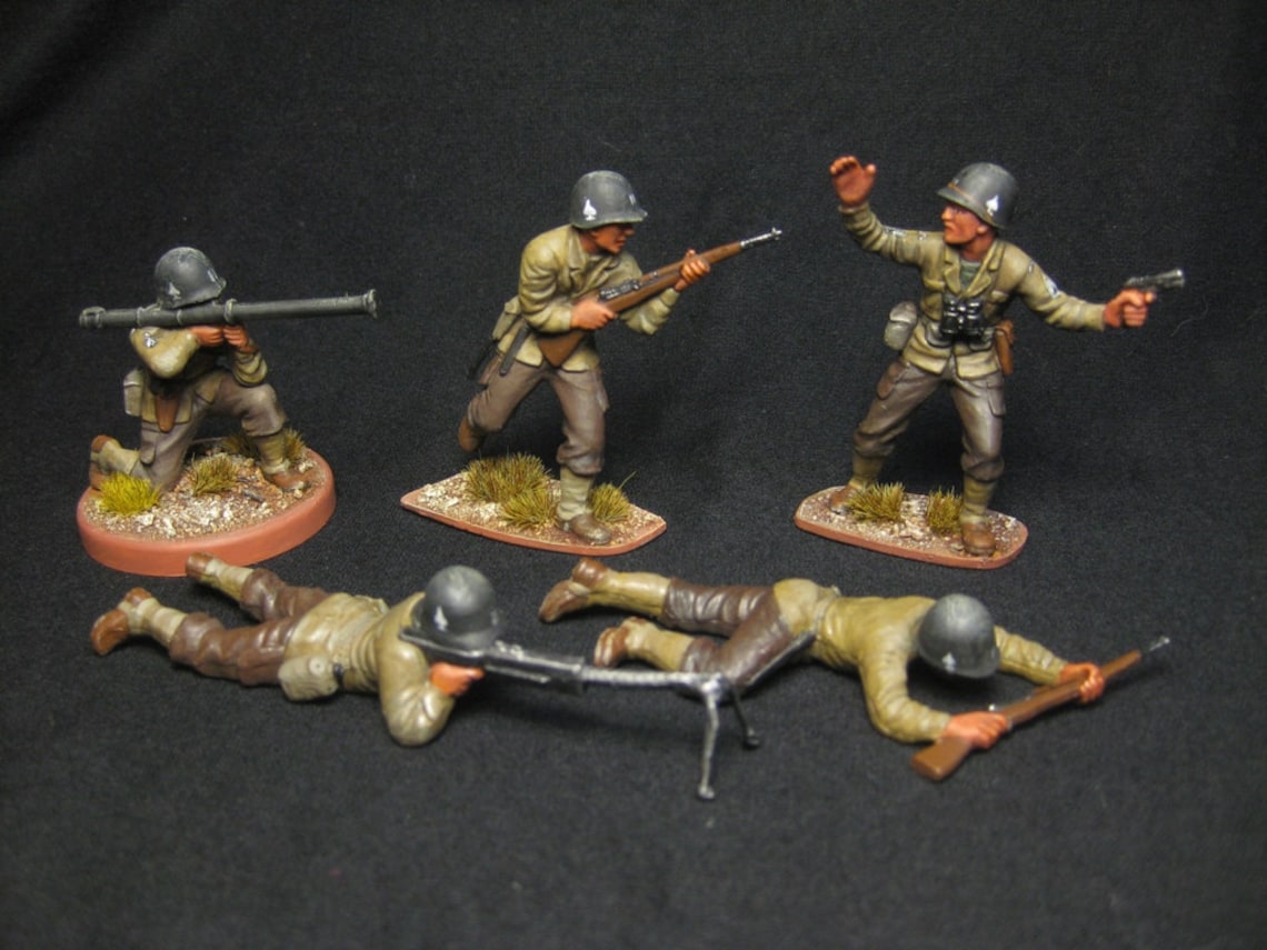 Commission Painting for 5 Vintage Airfix 1:32, WW2 Toy Soldiers "u.s ...