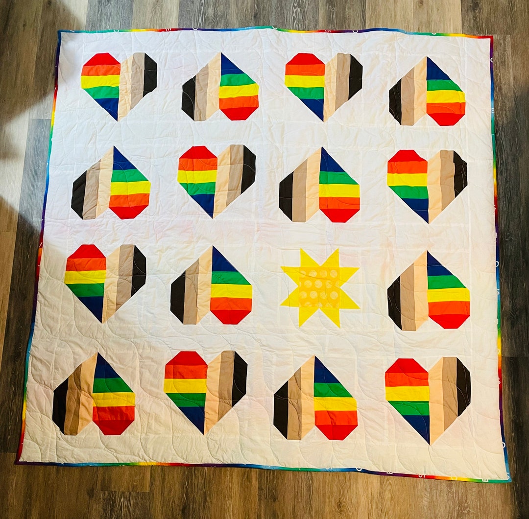Pride Quilt. Pride Month. Throw Quilt. Handmade Quilt. Celebrate Pride ...