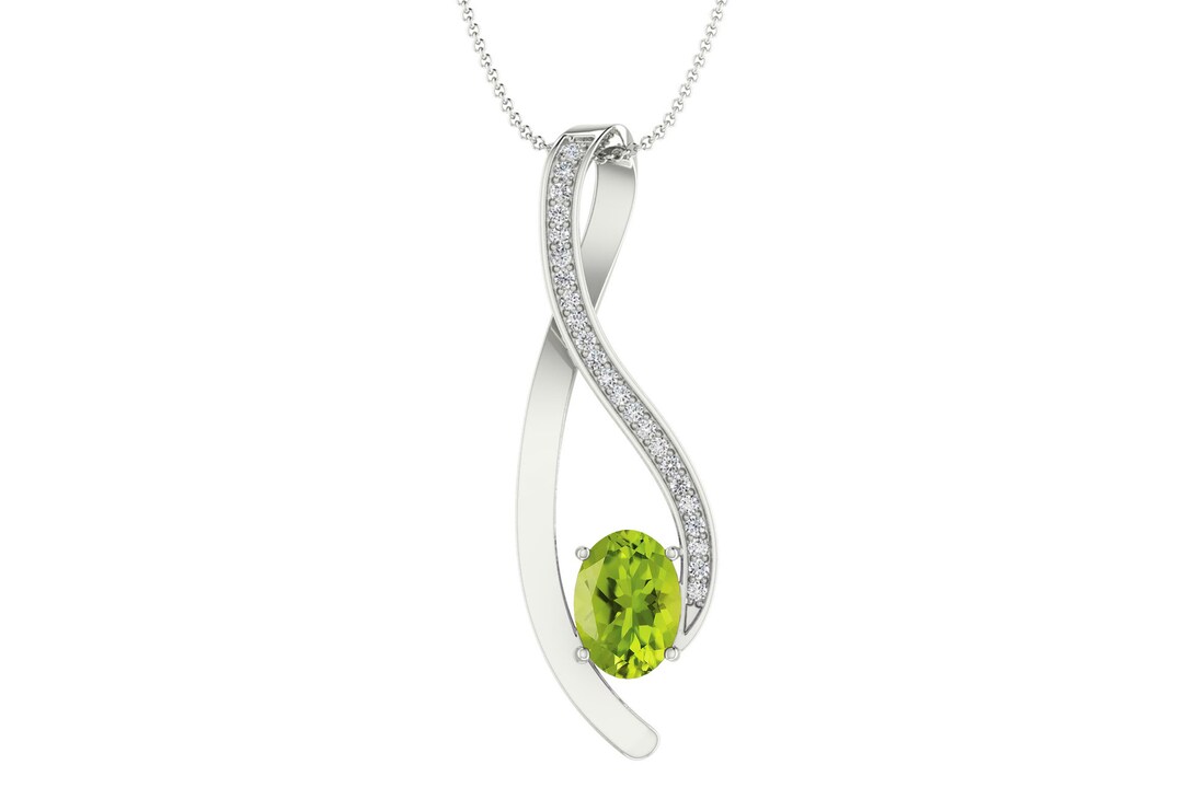 Natural Peridot Overlay Pendant/ 14k Solid Gold Birthstone - Etsy