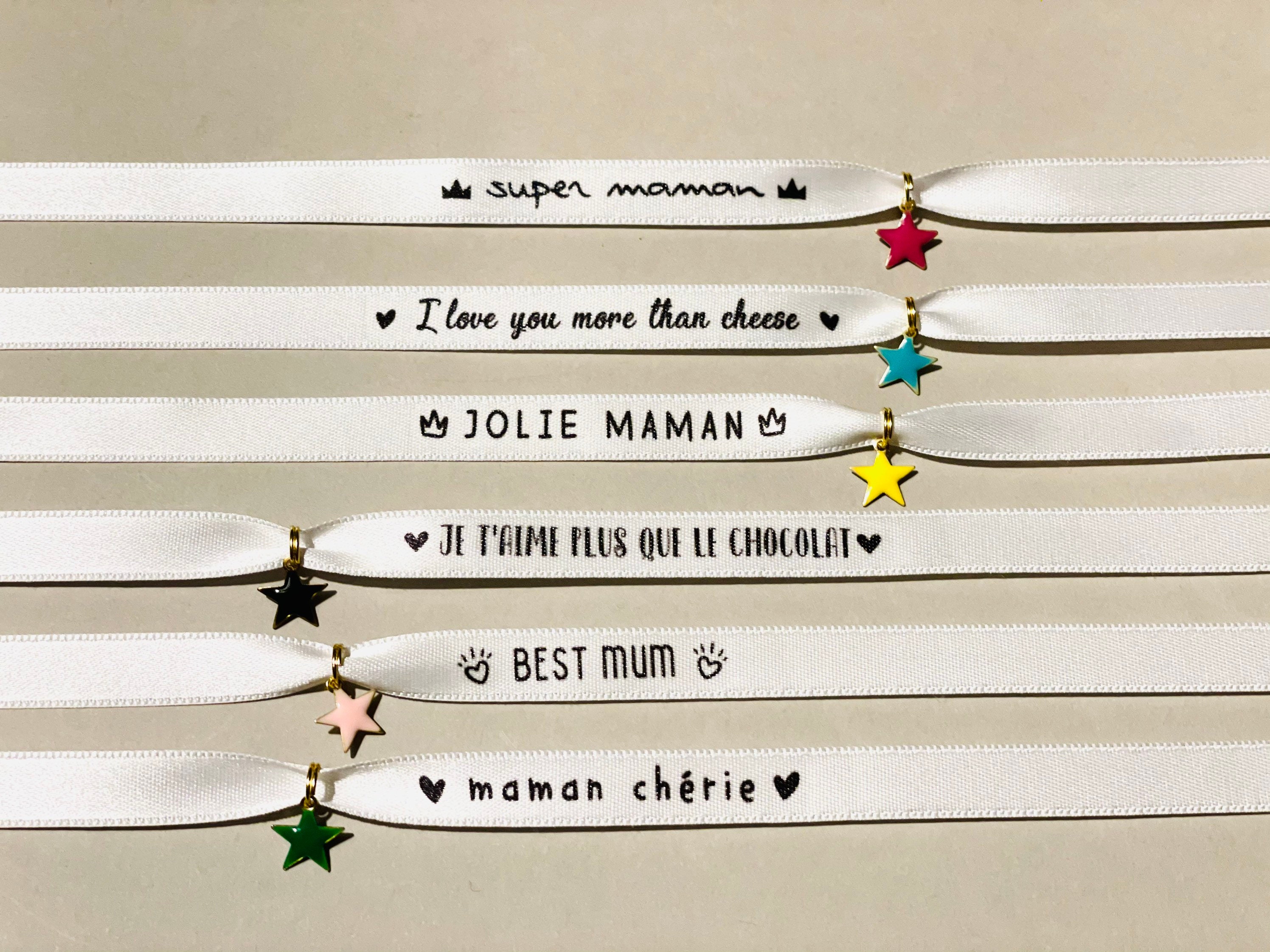 Bracelet ruban personnalisé avec breloque étoile et fermeture - Etsy France
