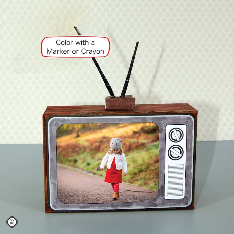 3D Coloring DIY TV Paper, Easy Papercraft Activity, Craft Paper Models ...