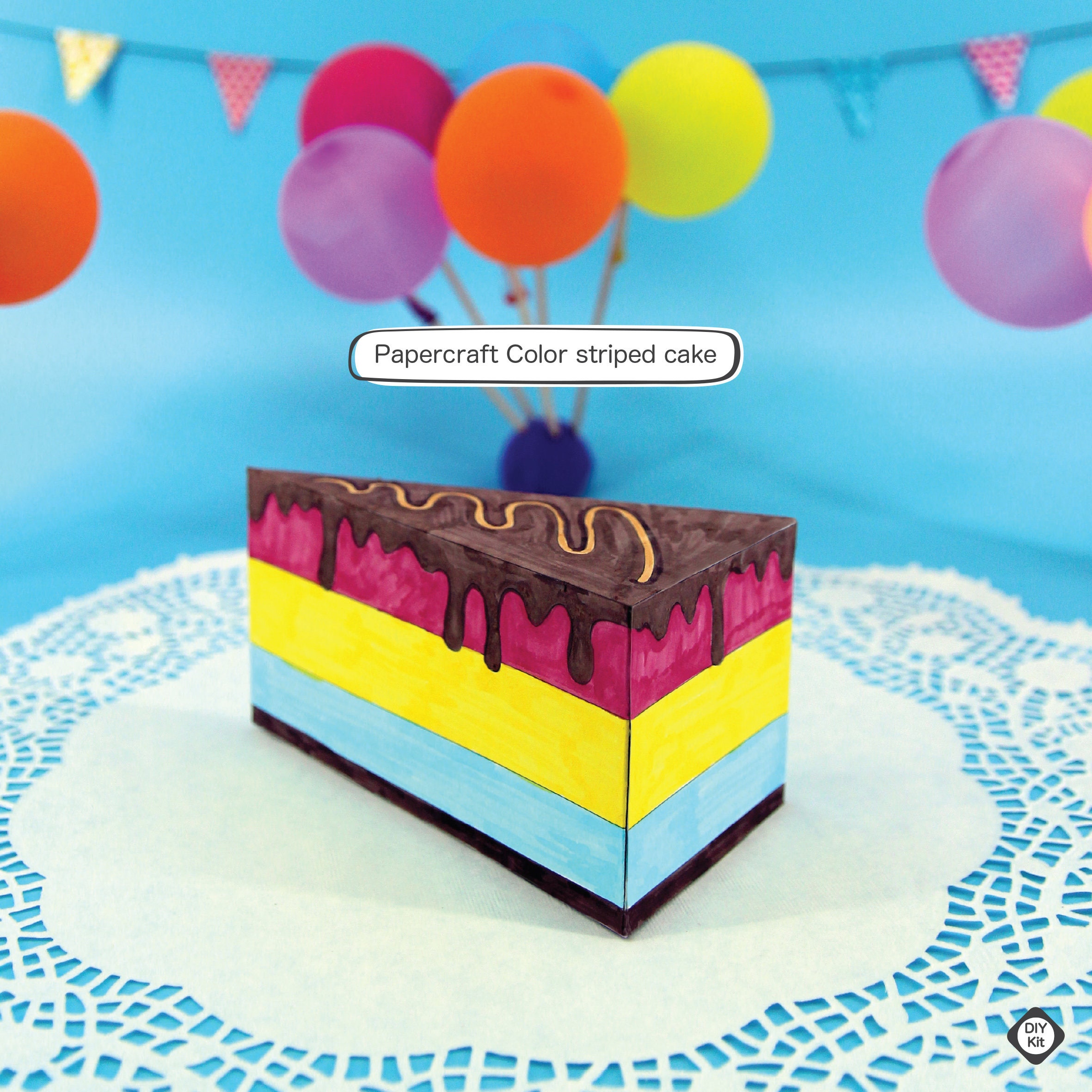 3D Coloring Dessert Paper, Easy Papercraft Activity, Craft Paper Models ...