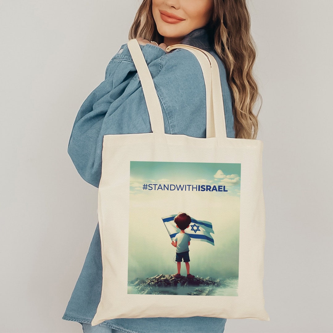 Israeli Flag Canvas Tote Bag | Cute Israeli Boy | Designed in Israel ...