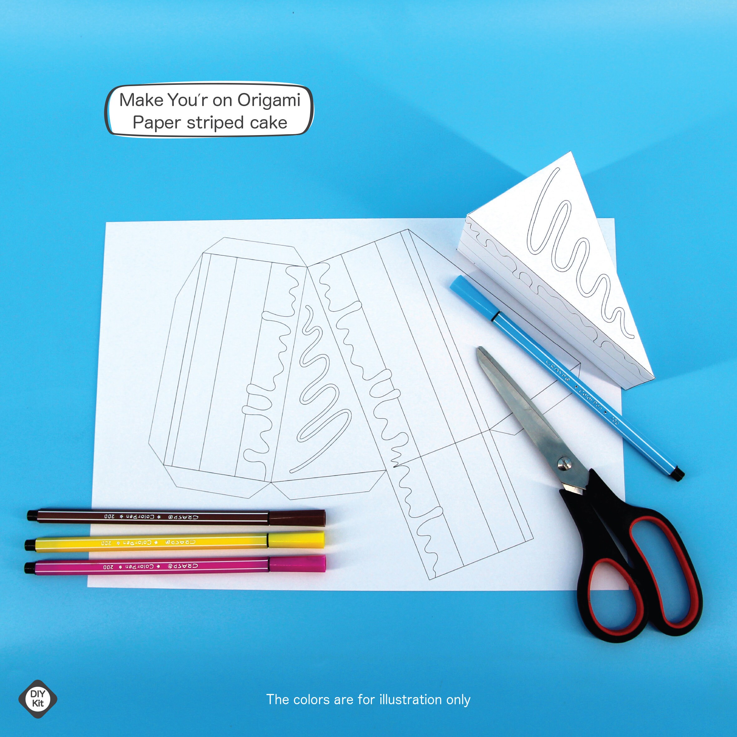 3D Coloring Dessert Paper, Easy Papercraft Activity, Craft Paper Models ...
