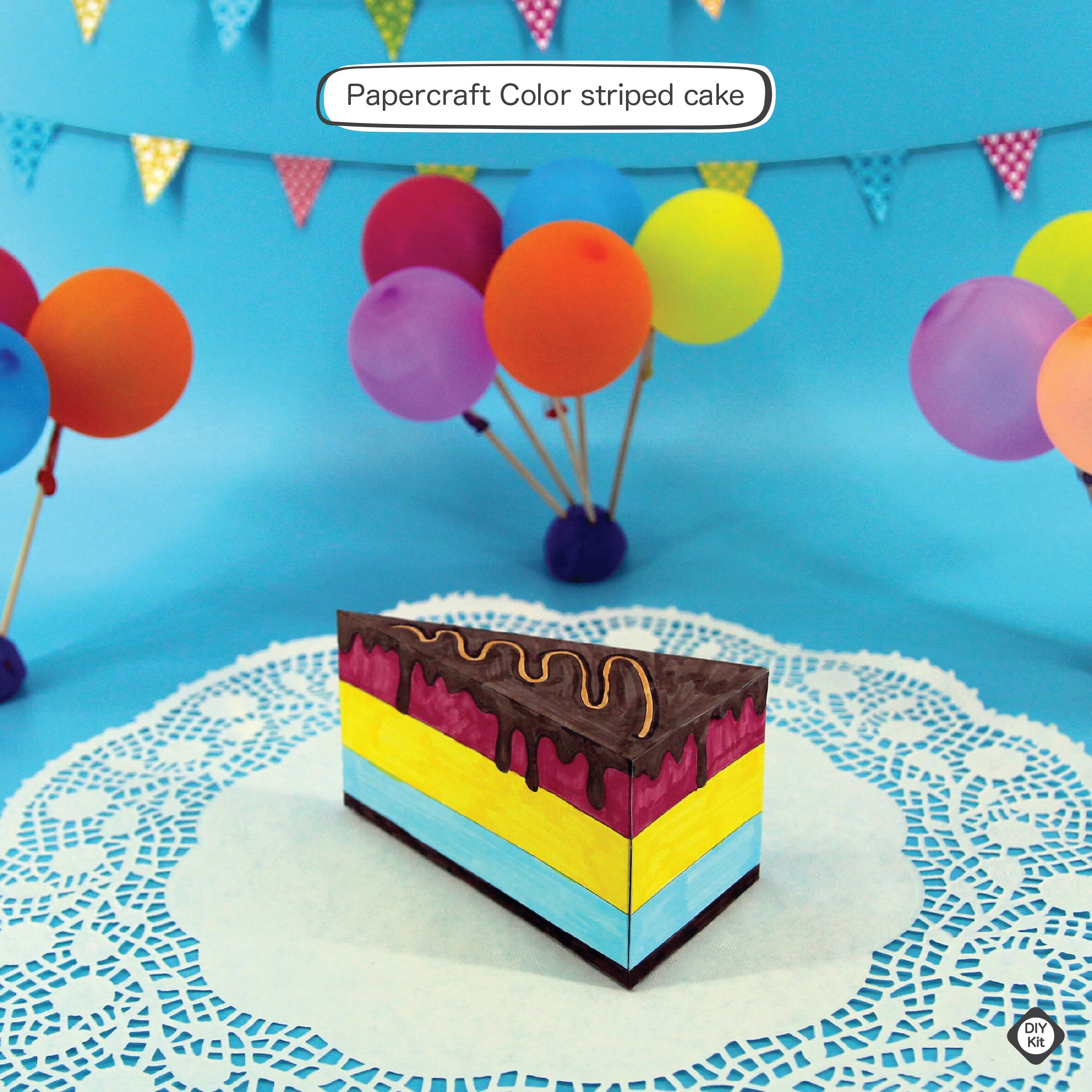 3D Coloring Dessert Paper, Easy Papercraft Activity, Craft Paper Models ...