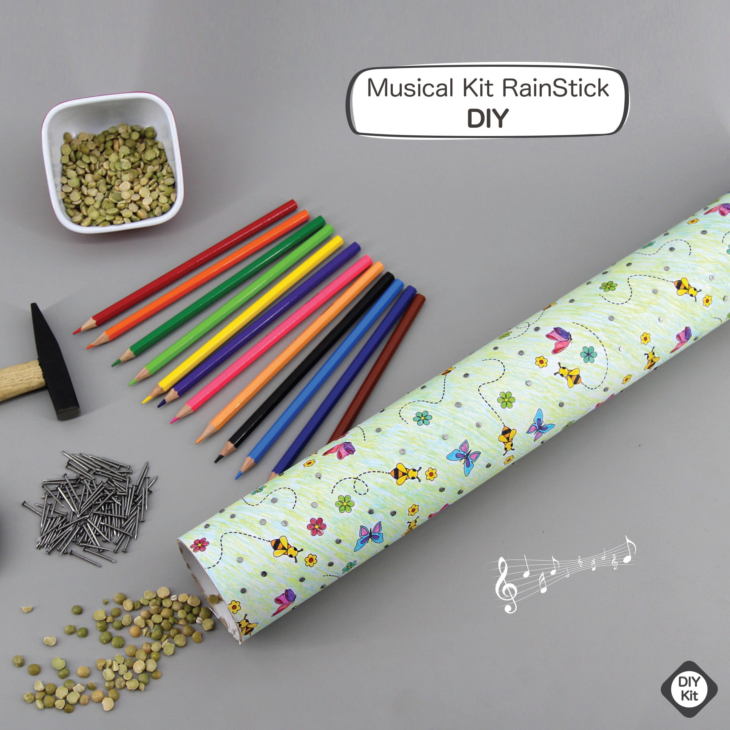 DIY Musical Rainstick Kit for Girls, Girls Craft Kits, DIY Activity Kit, Girls Coloring Spring ...