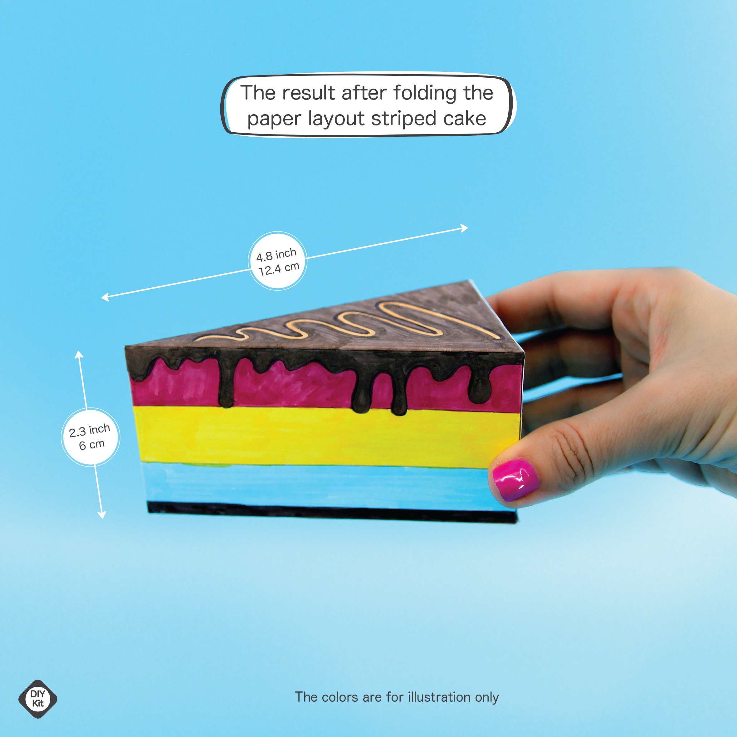 3D Coloring Dessert Paper, Easy Papercraft Activity, Craft Paper Models ...