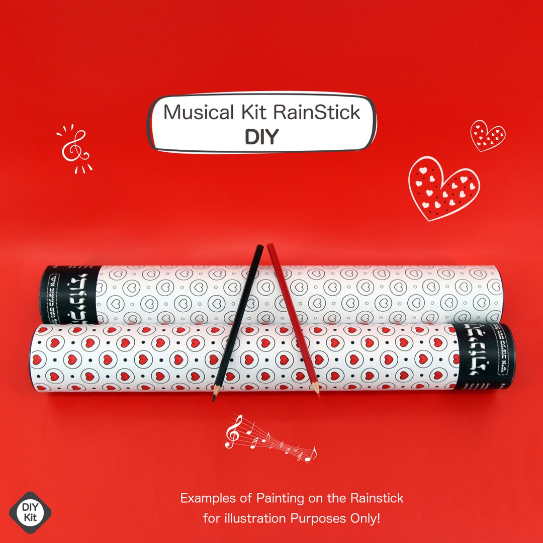 DIY Musical Rainstick Kit for Kids, Kids Craft Kits, Home Activity Kit, Kids Coloring Hearts ...
