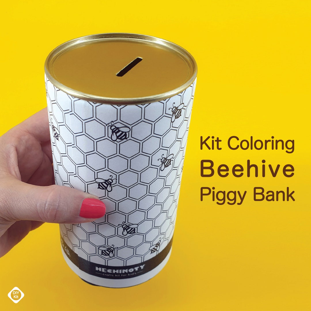 Making Piggy Bank for Kid, Beehive Money Saving Box, Coloring Patterns ...
