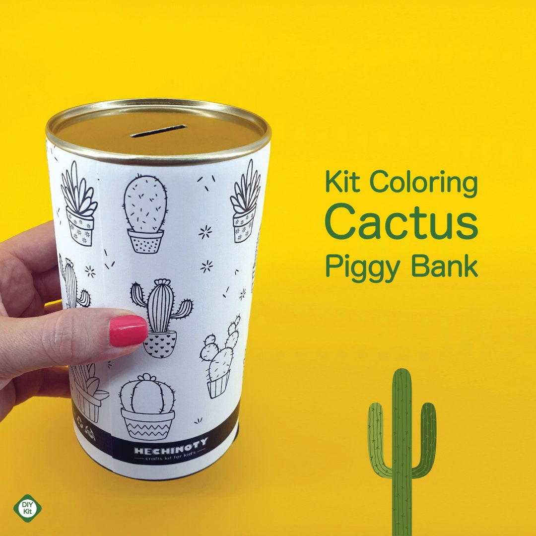 Kids Coloring Cactus Kit, Unique Piggy Bank for Girls, Girls Craft ...