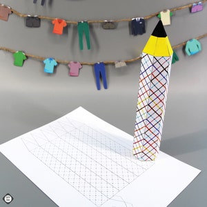 3D Coloring Pattern Paper, Easy Papercraft Activity, Craft Paper Models ...
