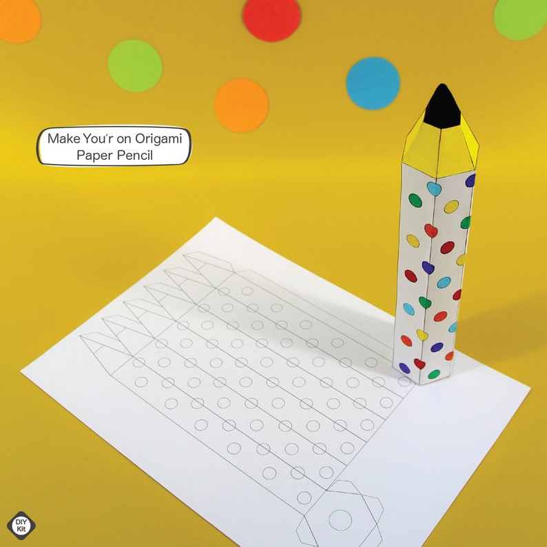 3D Coloring Dots Paper, Easy Papercraft Activity, Craft Paper Models ...