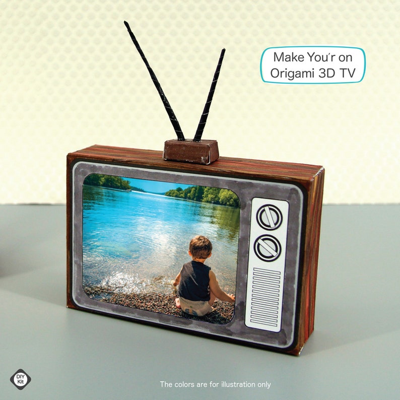 3D Coloring DIY TV Paper, Easy Papercraft Activity, Craft Paper Models ...