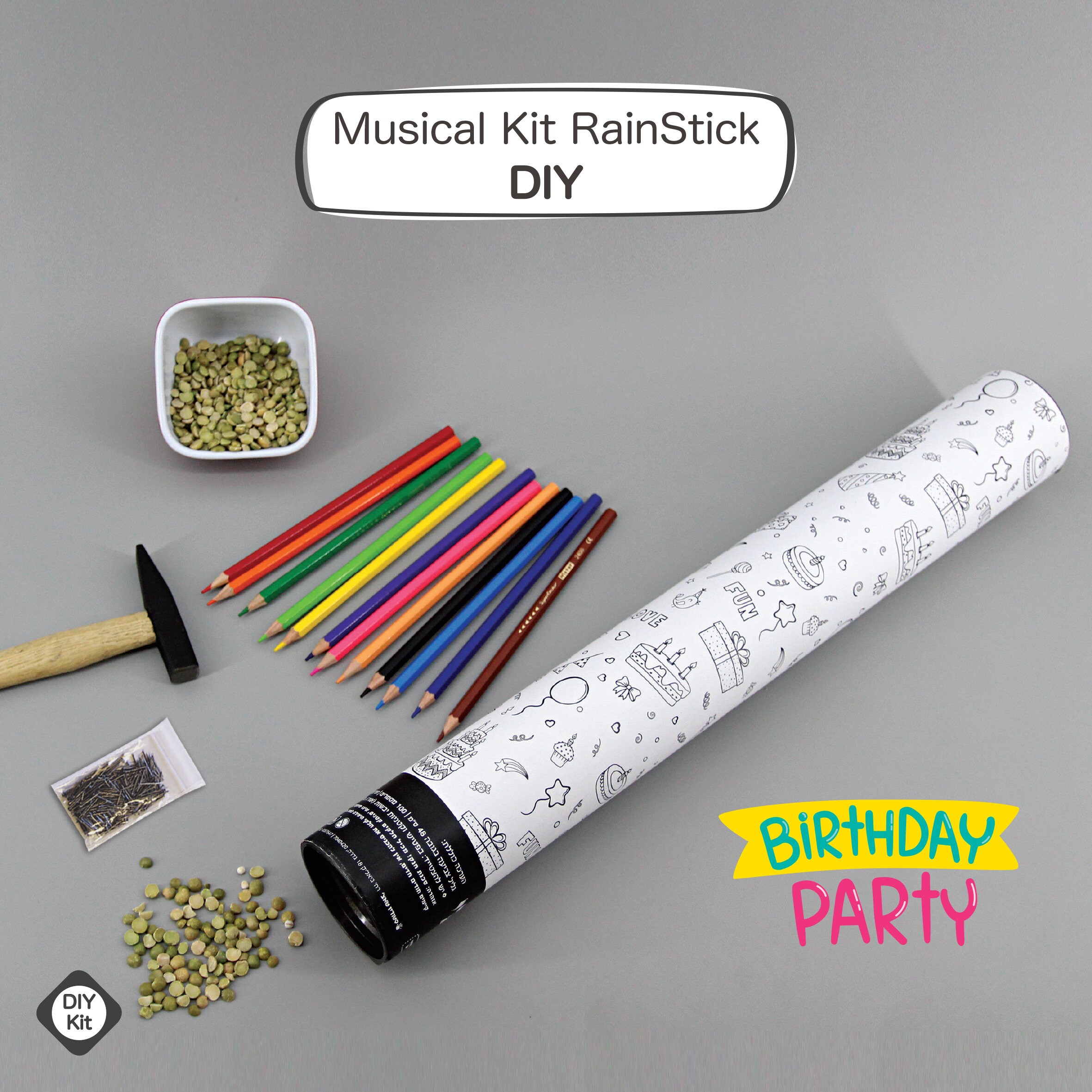 DIY Musical Rain Stick Kit for Kids, Birthday Celebration Kit, Craft ...