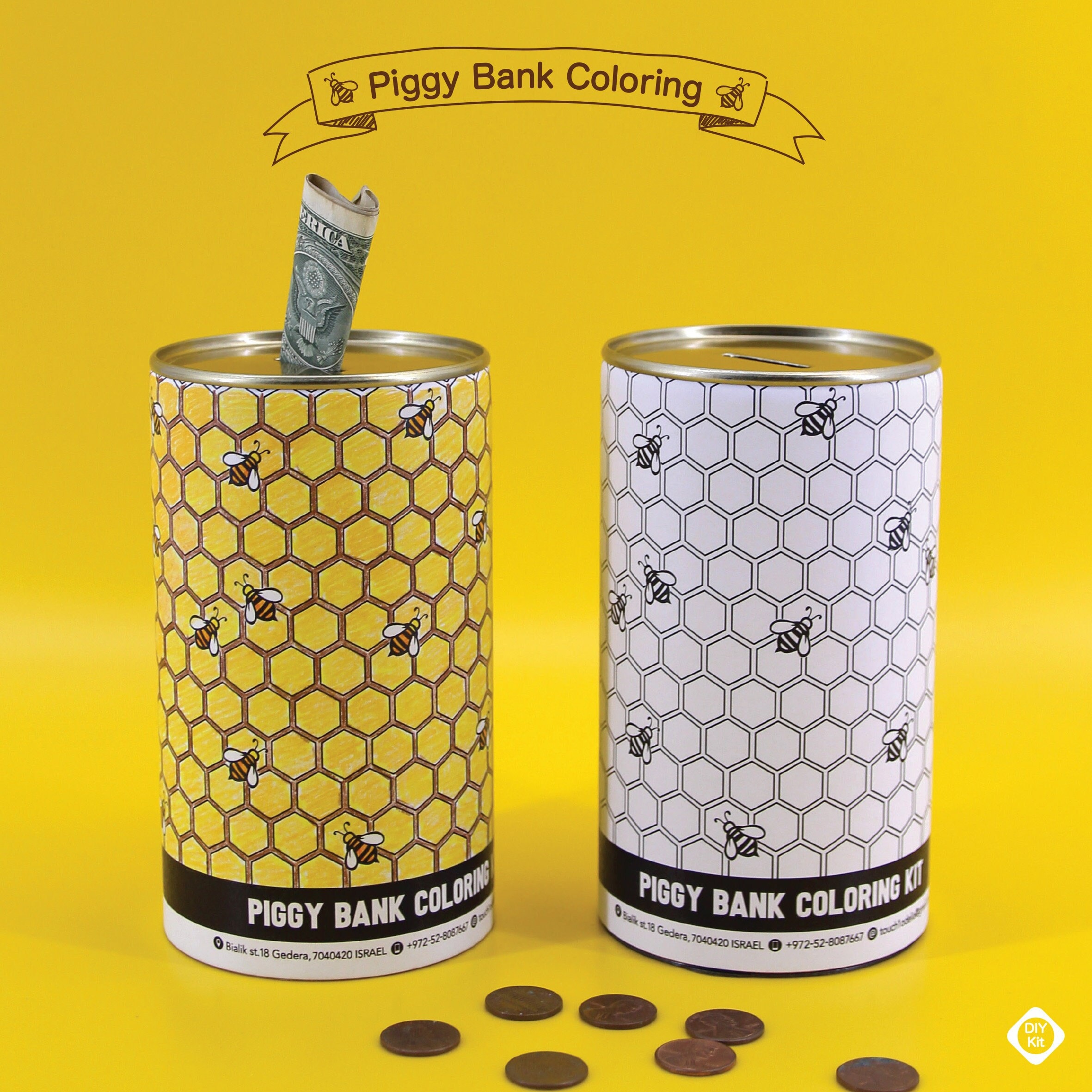 Making Piggy Bank for Kid, Beehive Money Saving Box, Coloring Patterns ...