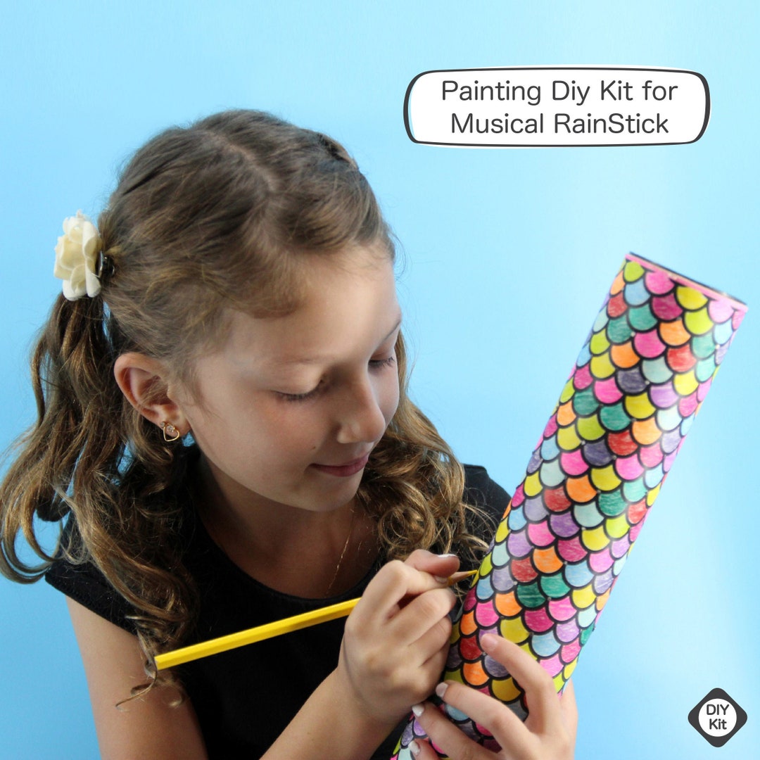 DIY Musical Rainstick Kit for Kids, Kids Craft Kits, Diy Activity Kit, Kids Coloring Patterns ...