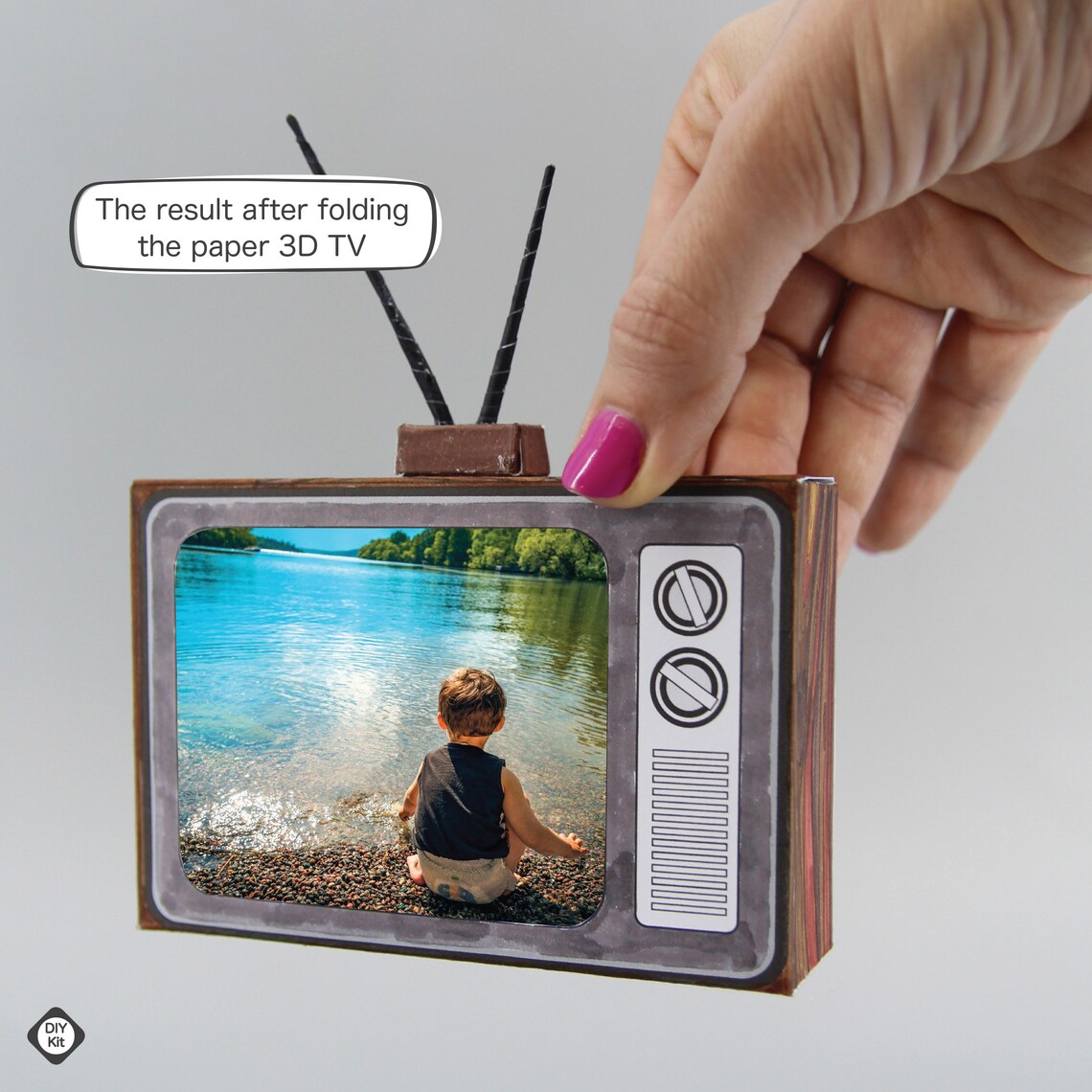 3D Coloring DIY TV Paper, Easy Papercraft Activity, Craft Paper Models ...