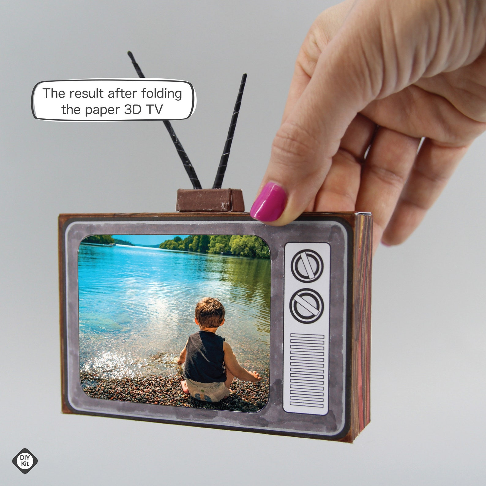 3D Coloring DIY TV Paper, Easy Papercraft Activity, Craft Paper Models ...