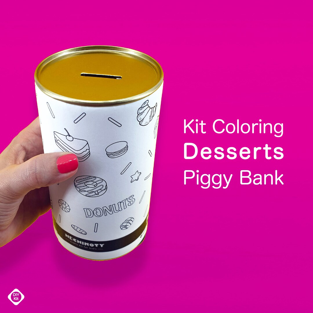 Making Piggy Bank for Girl , Desserts Money Box Girl, Coloring Patterns ...
