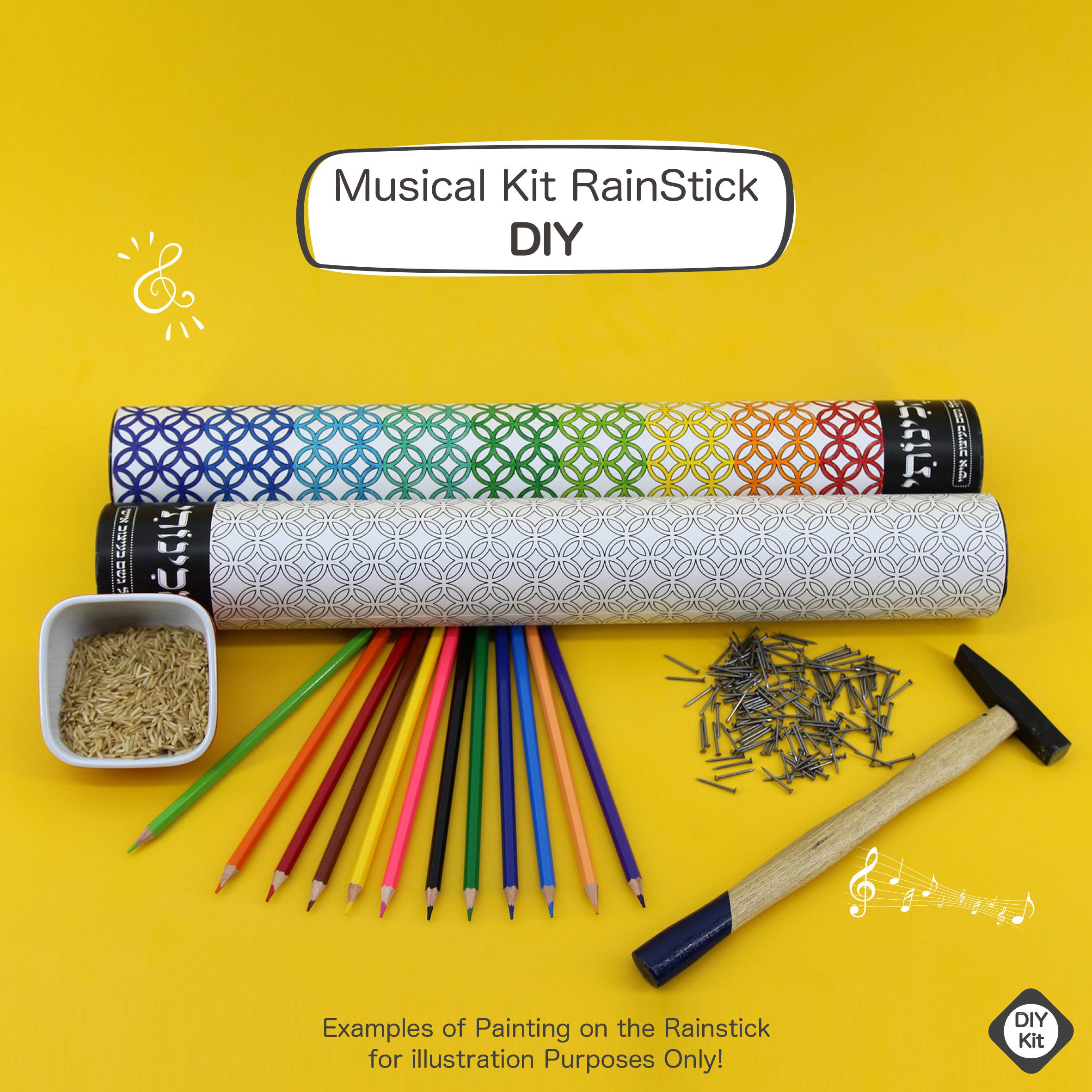 DIY Musical Tall Rainstick Kit for Kids, DIY Activity Kit, Kids Craft ...