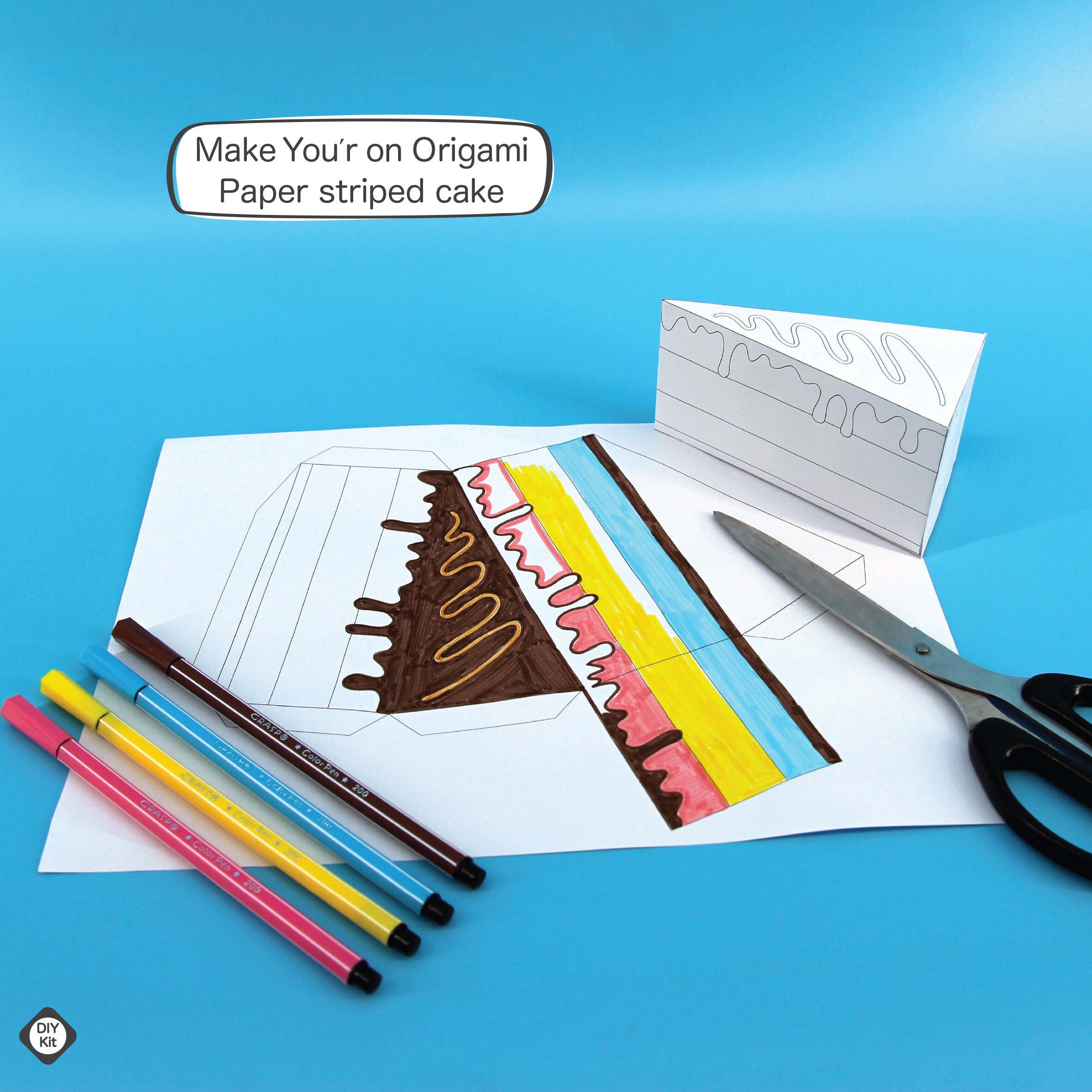 3D Coloring Dessert Paper, Easy Papercraft Activity, Craft Paper Models ...