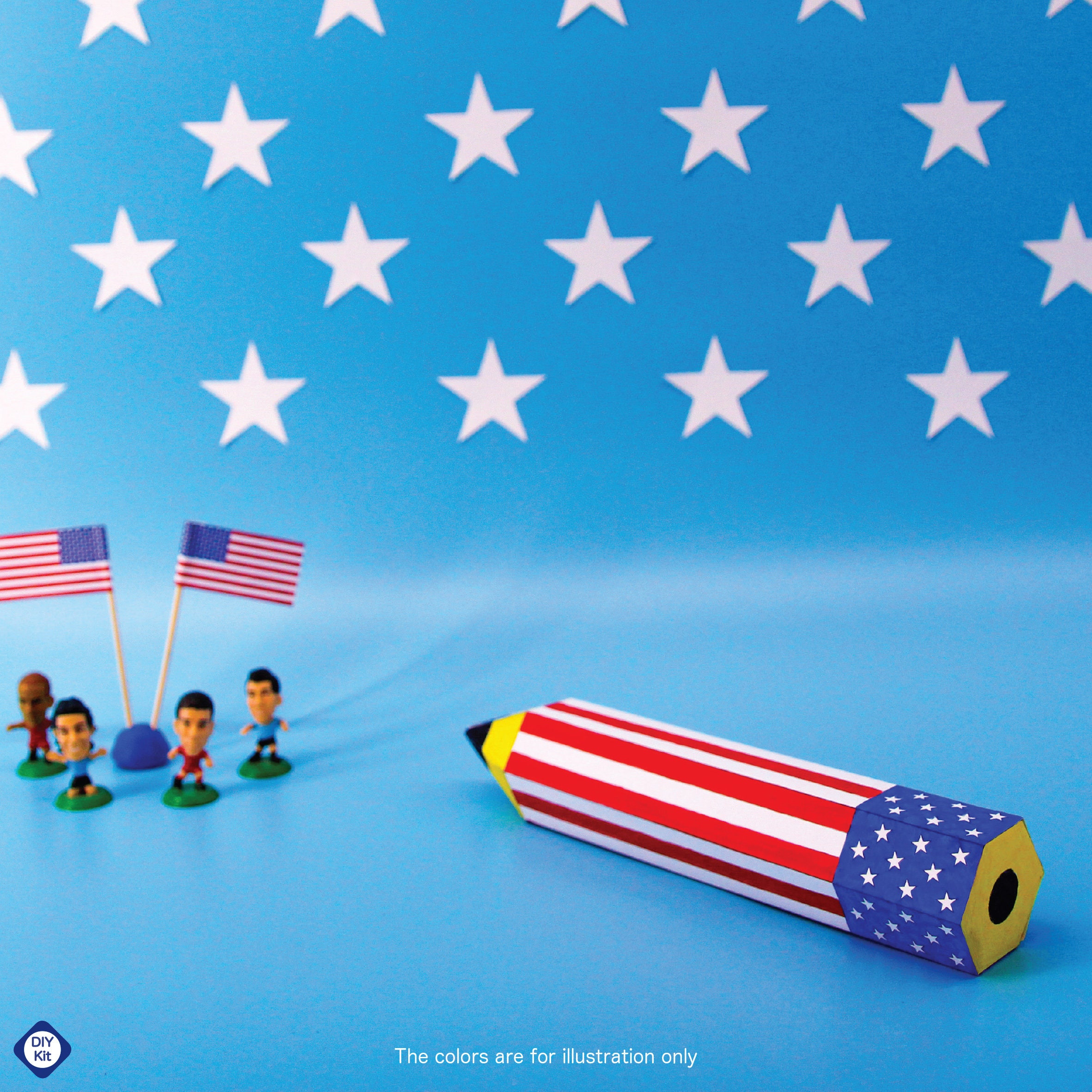 Printable 4th of July Decor Pencil Craft, Papercrafts Origami Fourth of ...