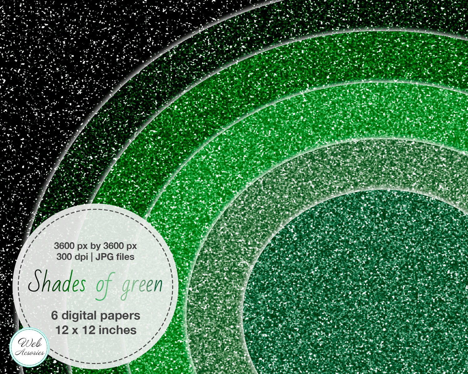 Green Glitter Digital Paper Art Set for Download Printable - Etsy