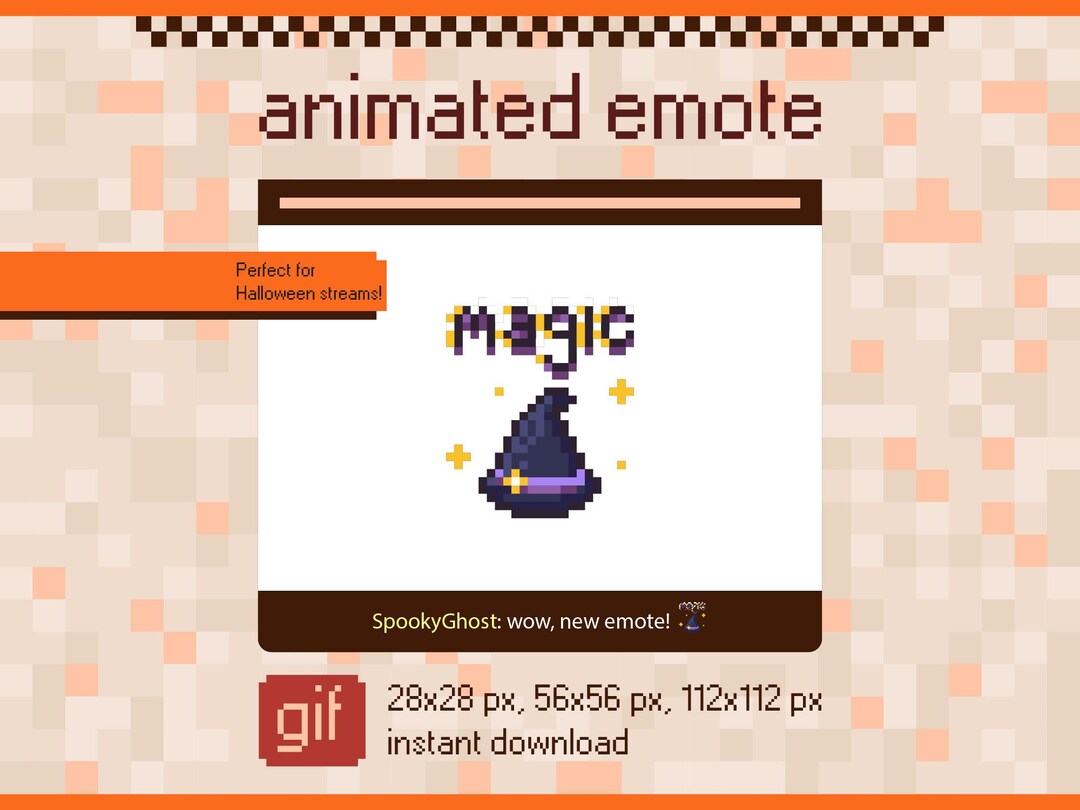 Animated Witch Hat Emote: Spooky Halloween Twitch, Discord, Kick (GIF ...