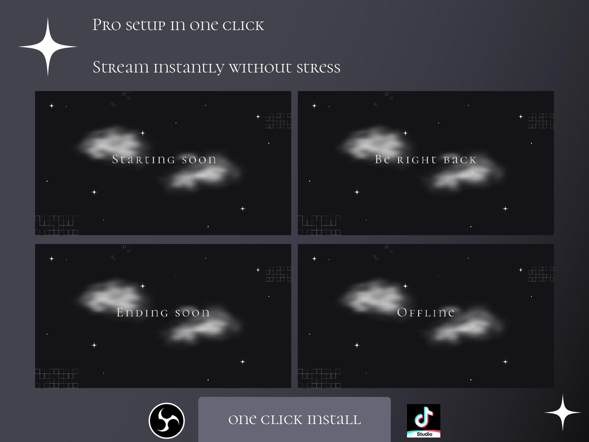 Starting Soon Screen | Animated Obs Overlay With Be Right Back, Ending ...
