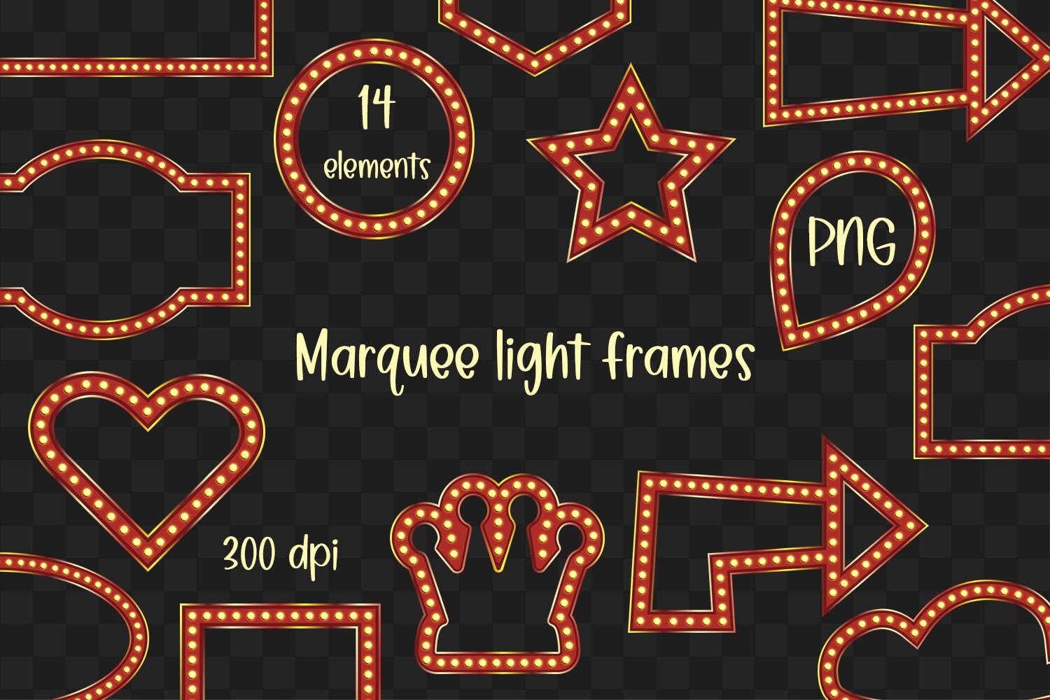Marquee Lights Border Clipart