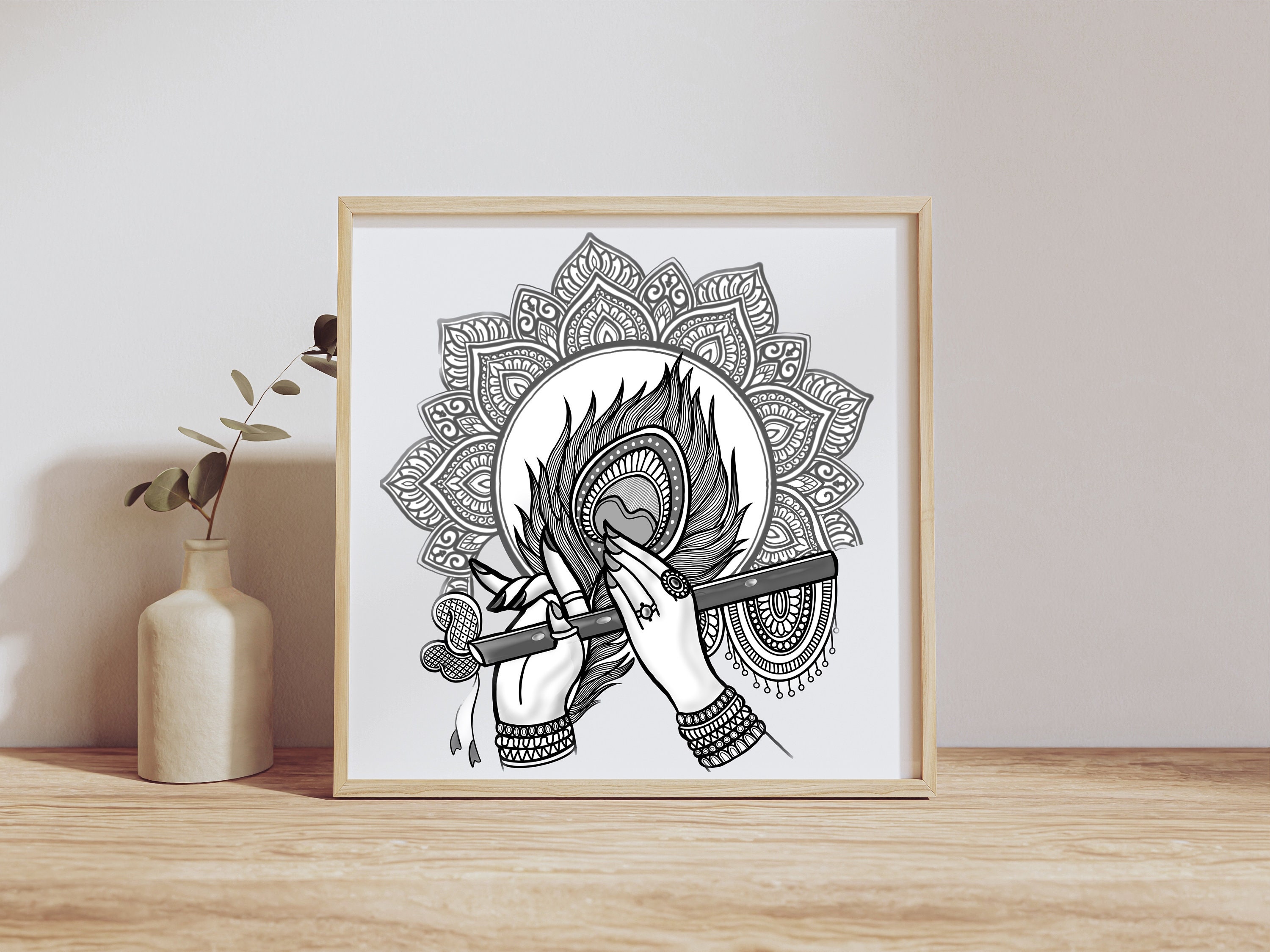 Krishna Mandala Printable Artwork, Mandala, Home Decor, Instant ...