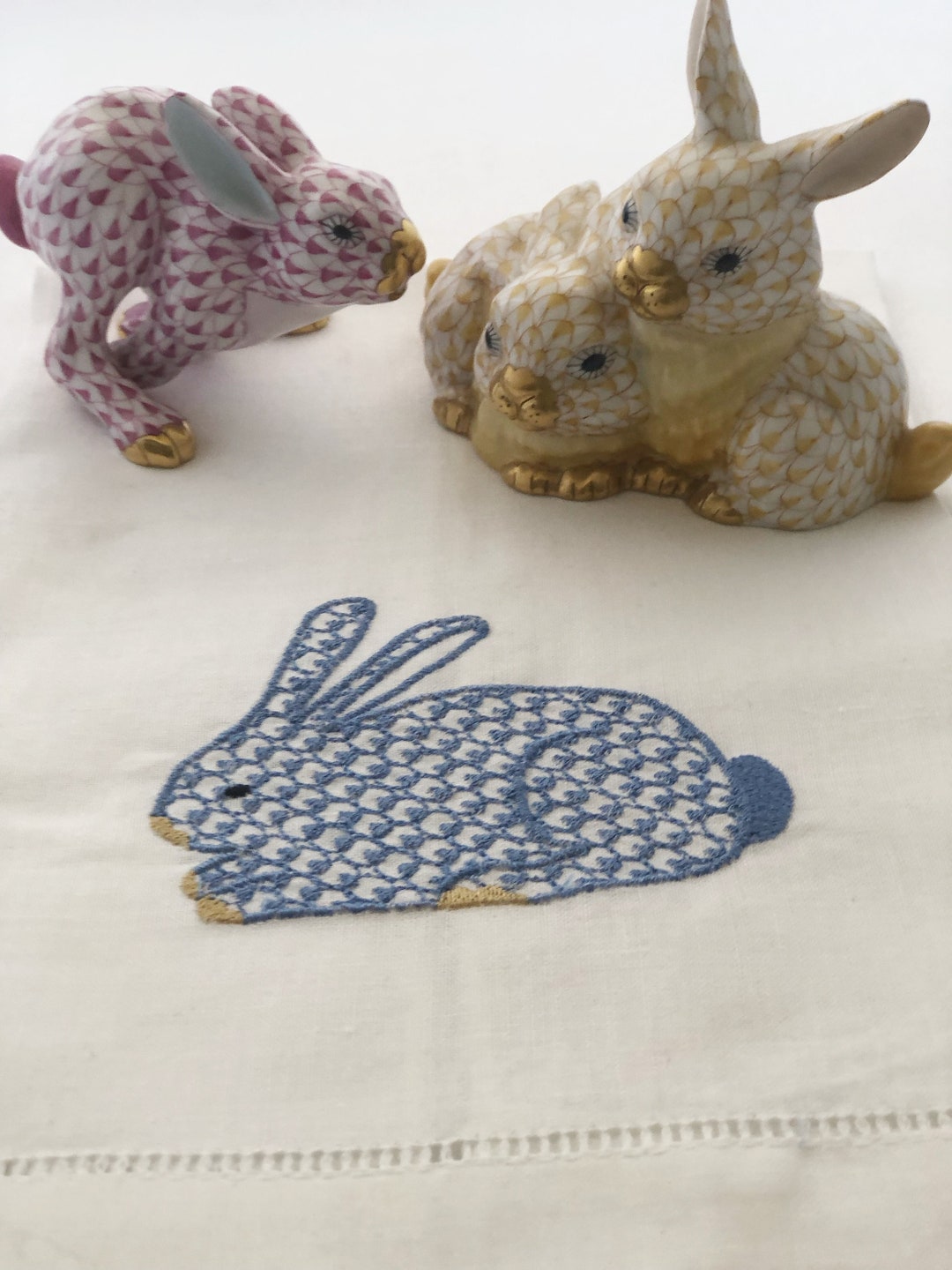 Bunny Rabbit Towel - Custom Monogrammed Embroidered Guest Towel, Herend ...