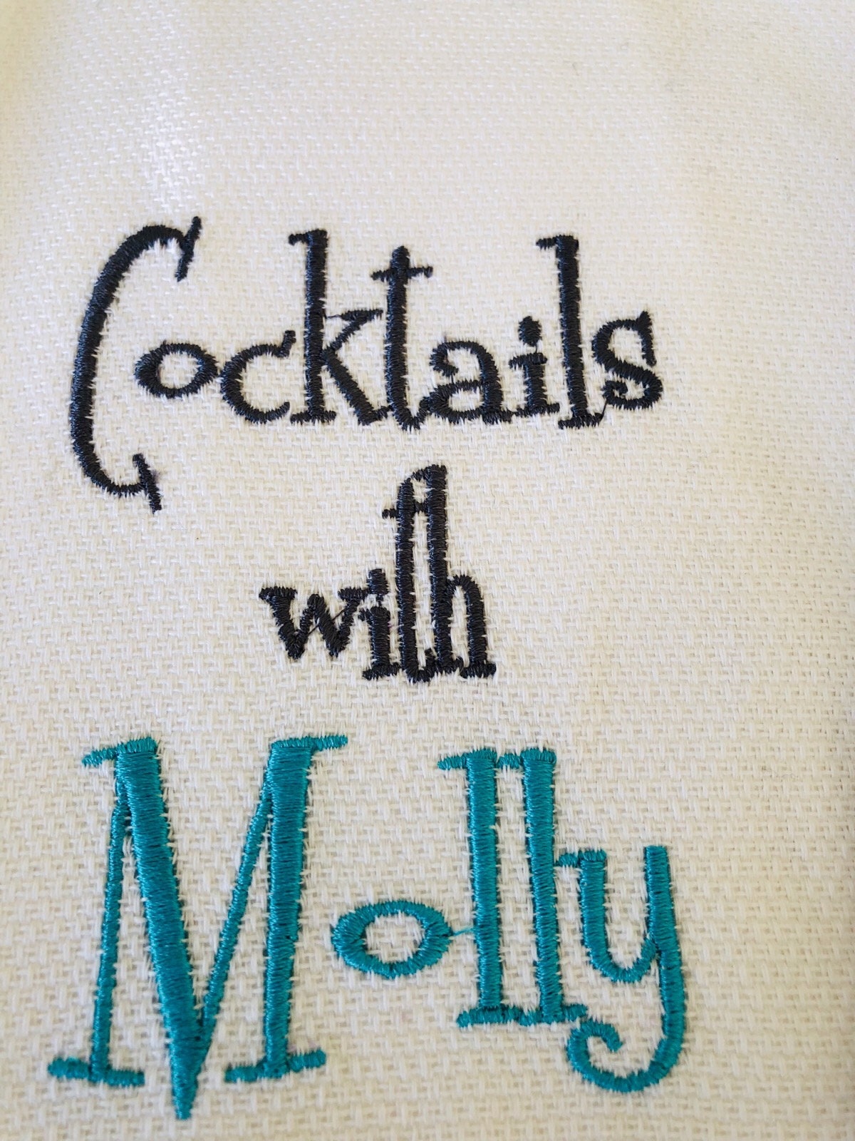 Personalized Cocktail Bar Towel White Dishtowel/bar Cloth - Etsy