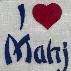 Mah Jongg |cocktail Napkins Linen Asian Chinese Love Mahj Bar Cart ...