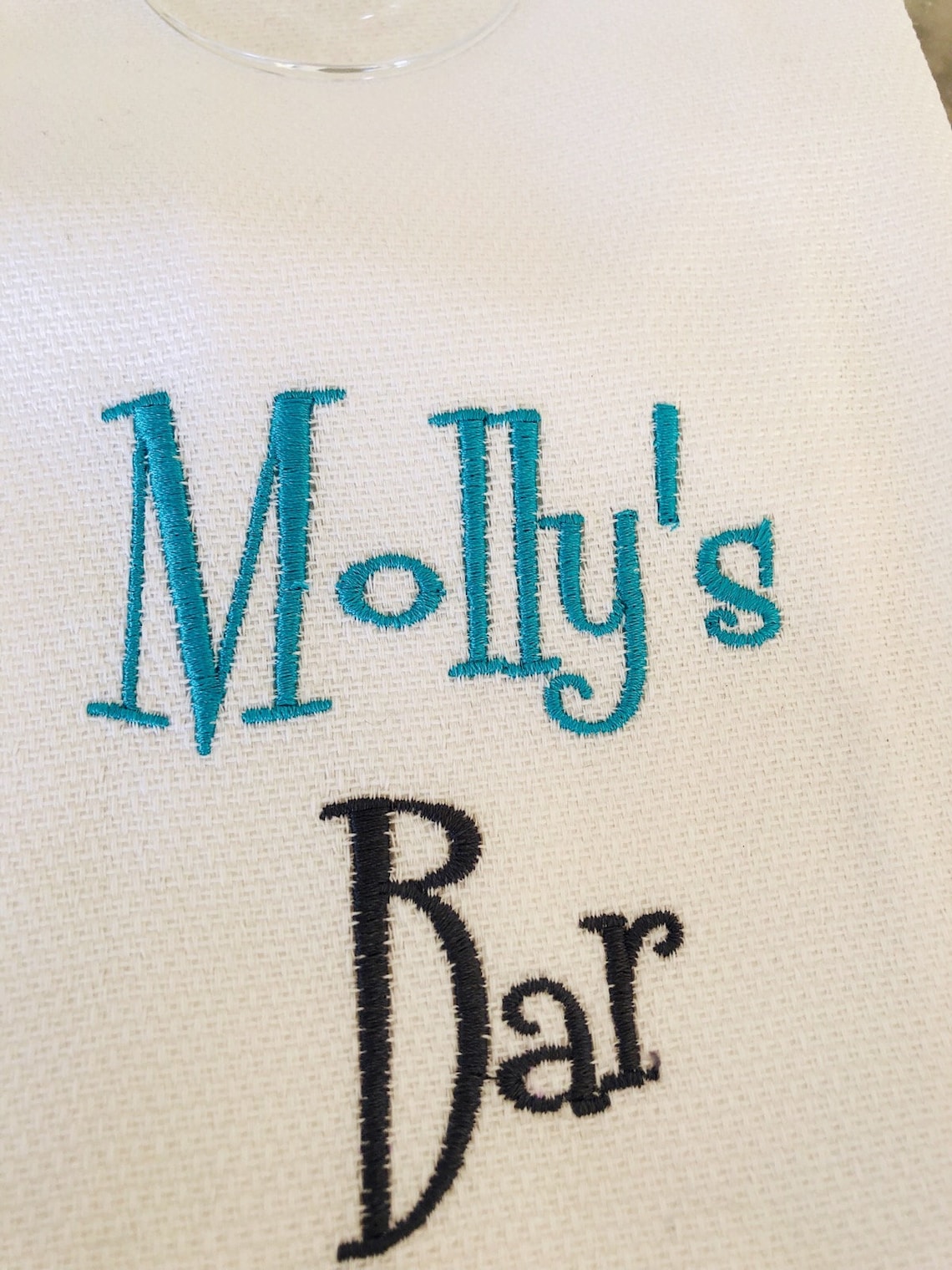Personalized Cocktail Bar Towel White Dishtowel/bar Cloth - Etsy