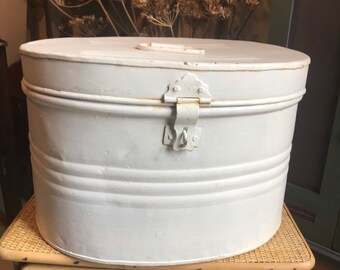 Antique Metal Hat Box - Etsy