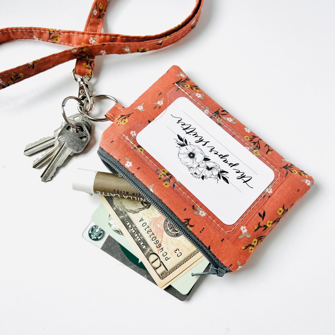 Lanyard And/or ID Wallet | Delicate Bloom in Lustrous Copper Floral ...